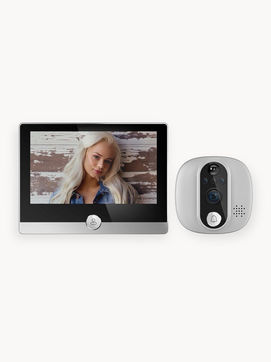 Видеоглазок Tuya Wi-Fi для входной двери с датчиком движения и записью i-хоум Sw1(Туйя-WiFi) (Y11515WFS) с большим экраном. Камера HD - 1080P