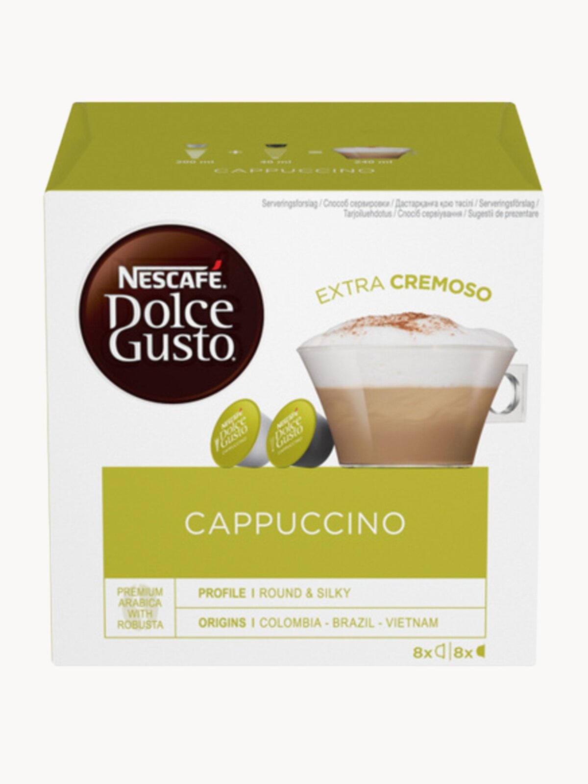 Кофе в капсулах Nescafe Dolce Gusto Cappuccino, 48 капсул (3 уп), оригинал