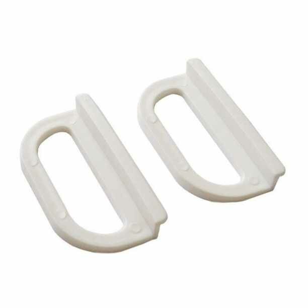 Ручка трапециевидная для москитной сетки большая, пластиковая белая 2 шт