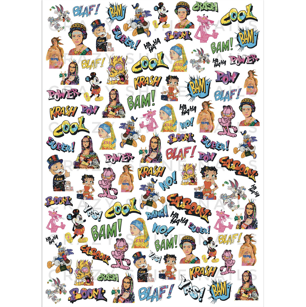 Слайдер-дизайн Crazy Shine Nails №2030 Поп-арт