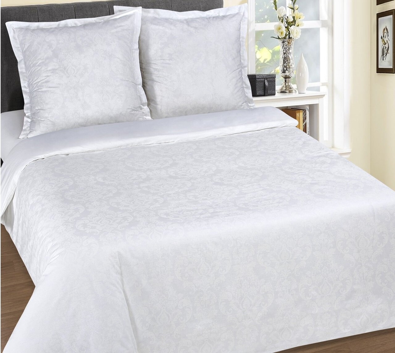 Постельное Белье 2-спальное из Поплина Византия белая арт. 904/2