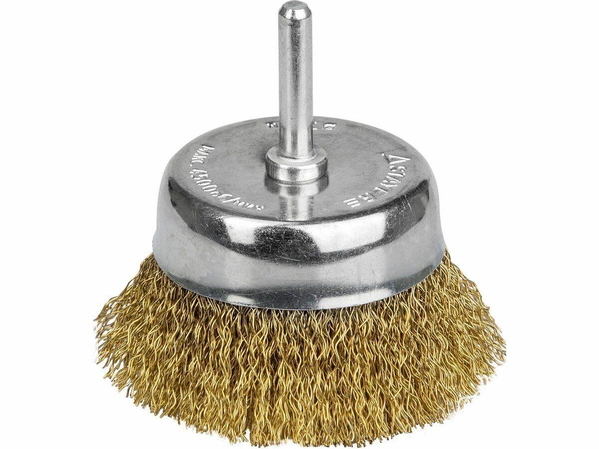 Щетка чашечная для дрели витая стальная латунированная проволока 63 мм Stayer PROFI 35117-063_z01