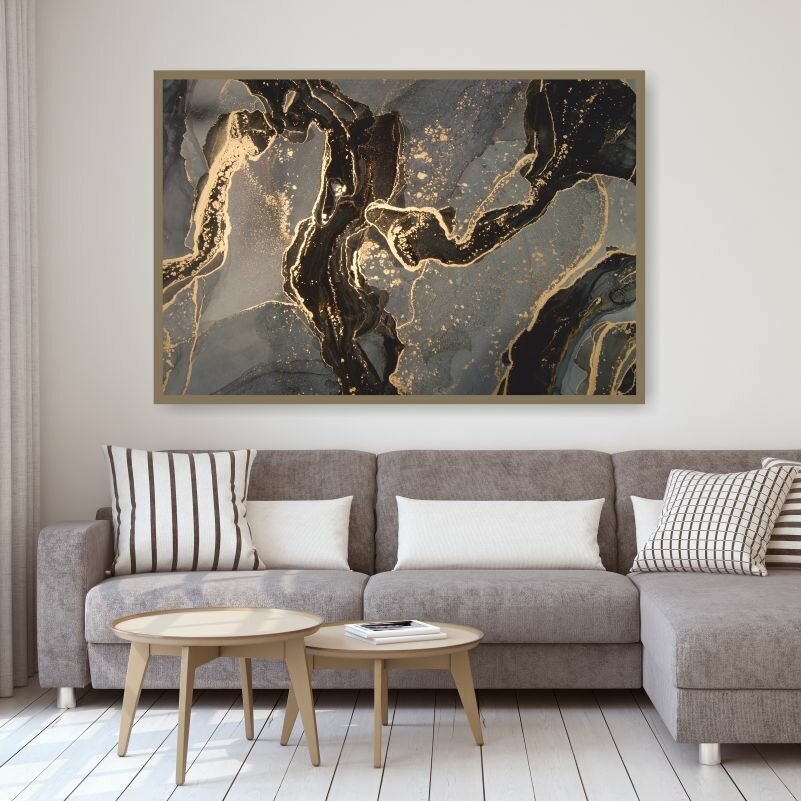 Постер Черно-Золотая Абстракция 40х30 см в тубусе ПолиЦентр