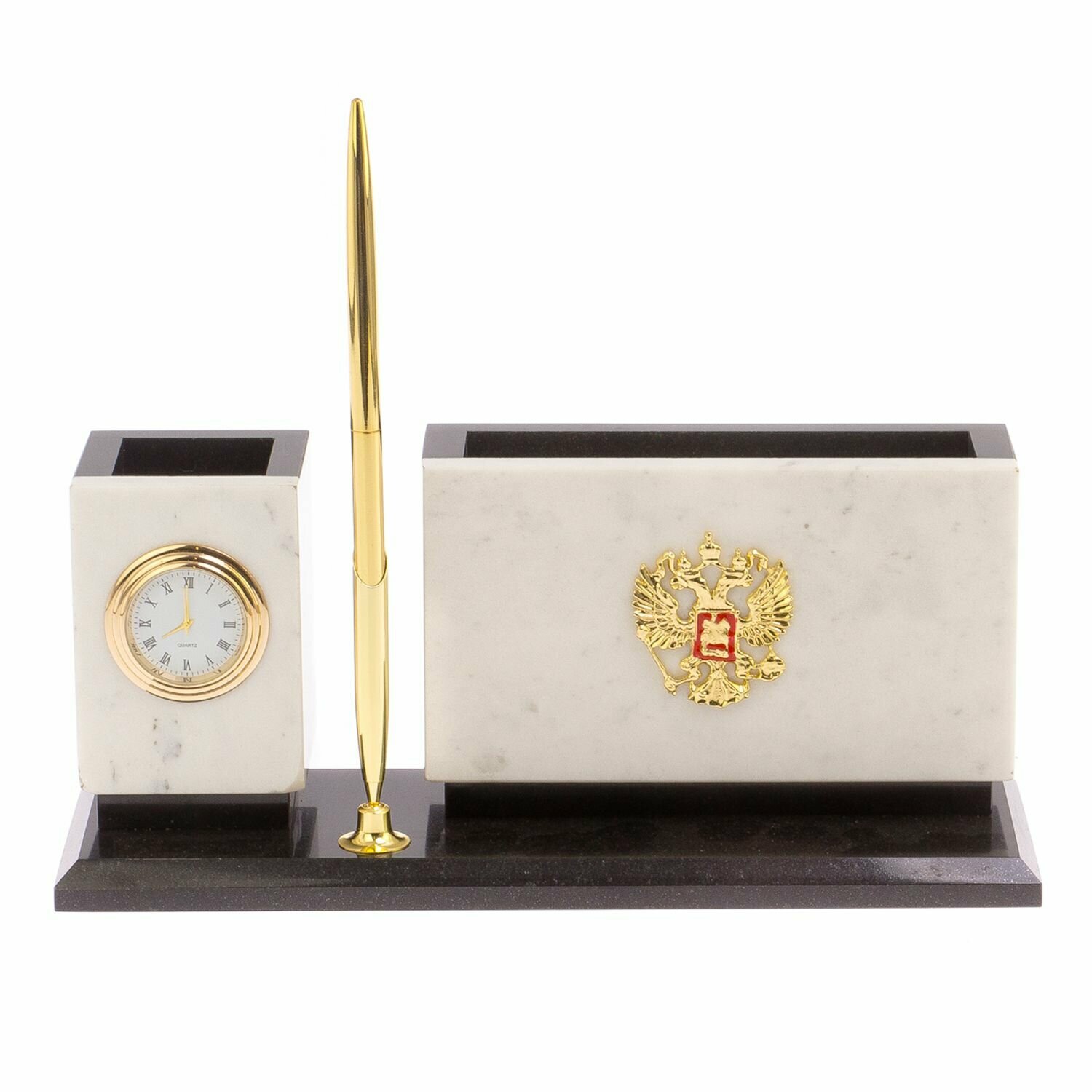 Письменный мини-набор "Герб России" камень мрамор 126034