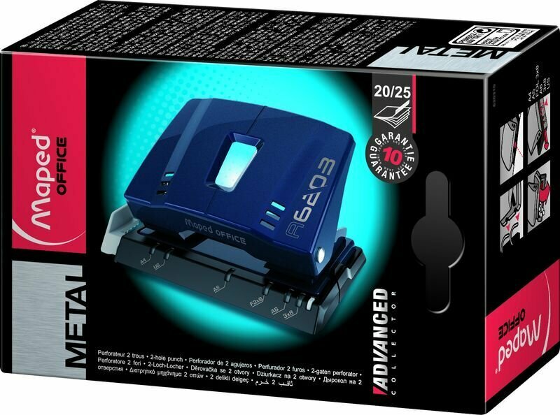 Дырокол 20/25л MAPED ADVANCED METAL , синий