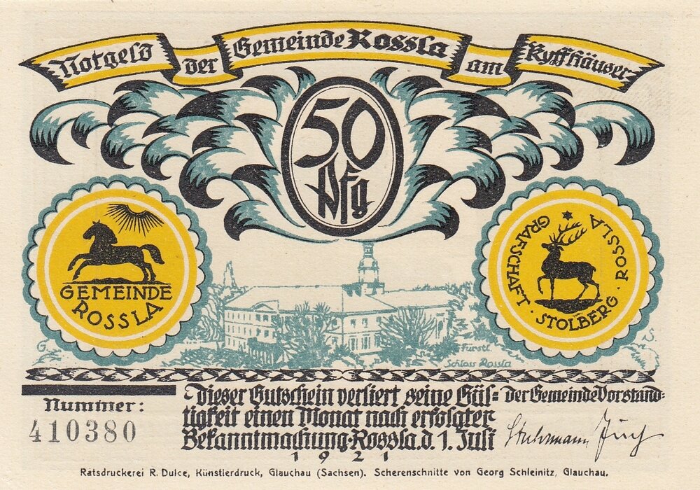 Германия (Веймарская Республика) Росла 50 пфеннигов 1921 г. (№4) (2)