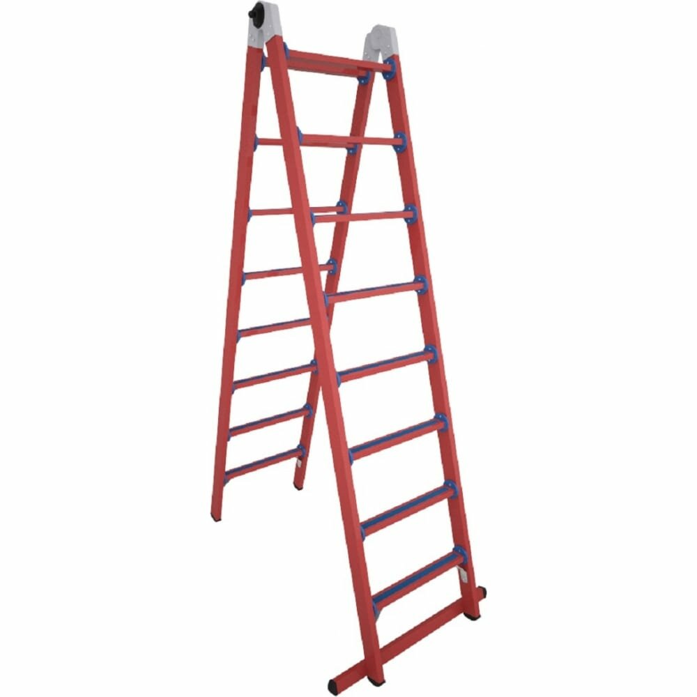 Стеклопластиковая лестница-трансформер Антиток ЛСПТД-3.0: прочная, компактная и устойчивая для работ на высоте с широкими ступенями и защитой от коррозии