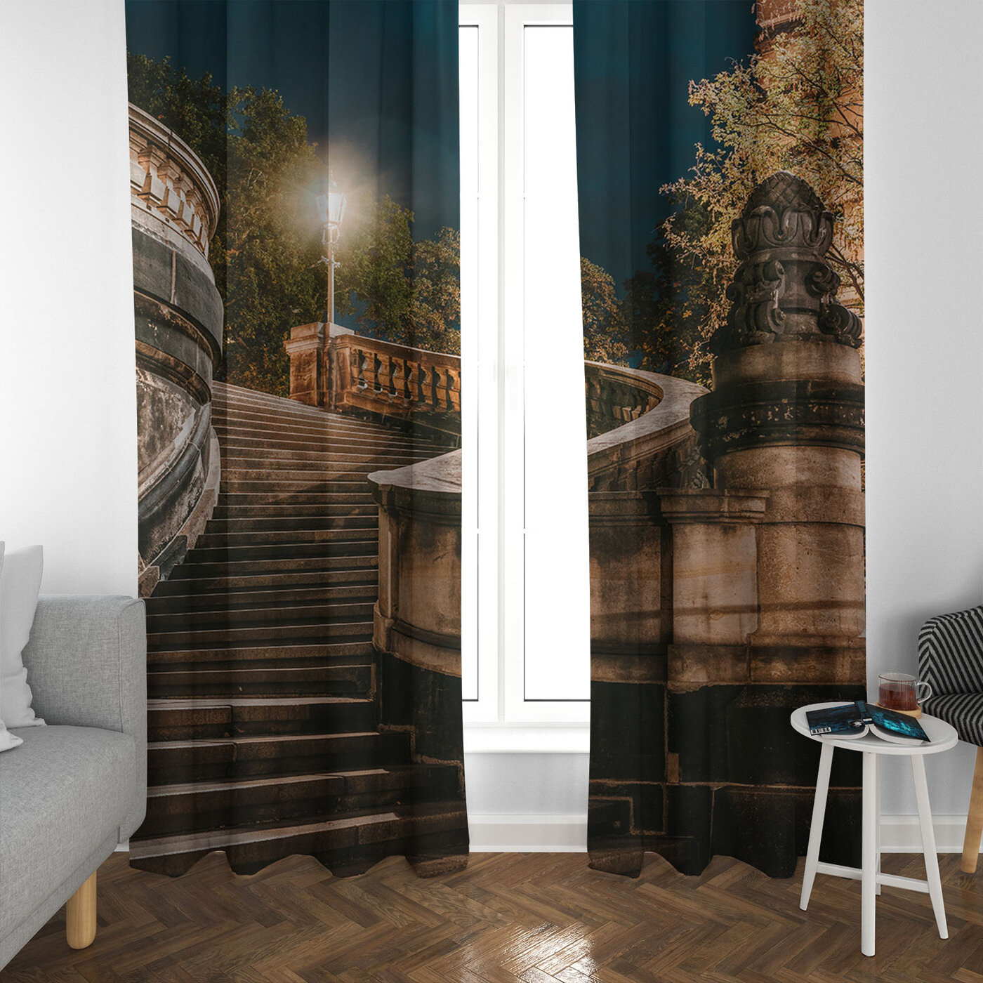 Фотошторы из габардина, 290х240см