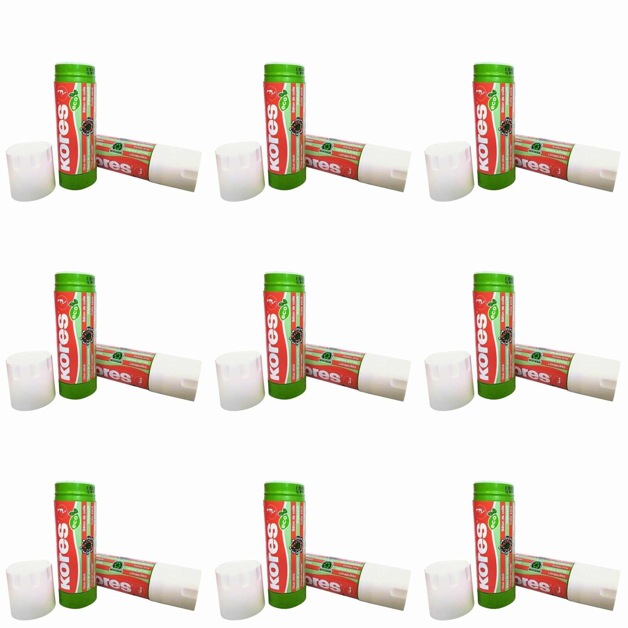 Kores/ Клей-карандаш Glue-eco, 40 г, 9 шт