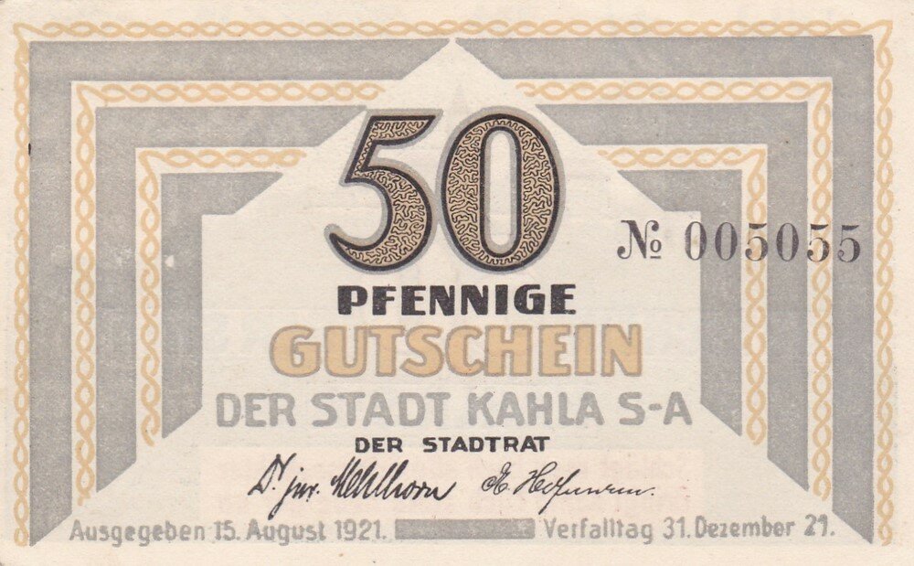 Германия (Веймарская Республика) Кала 50 пфеннигов 1921 г.