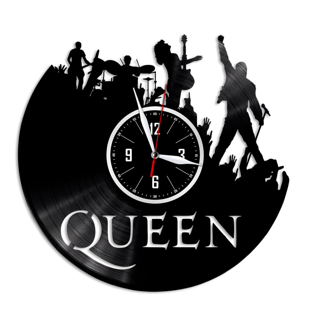 Queen - настенные часы из виниловой пластинки, диаметр 30 см