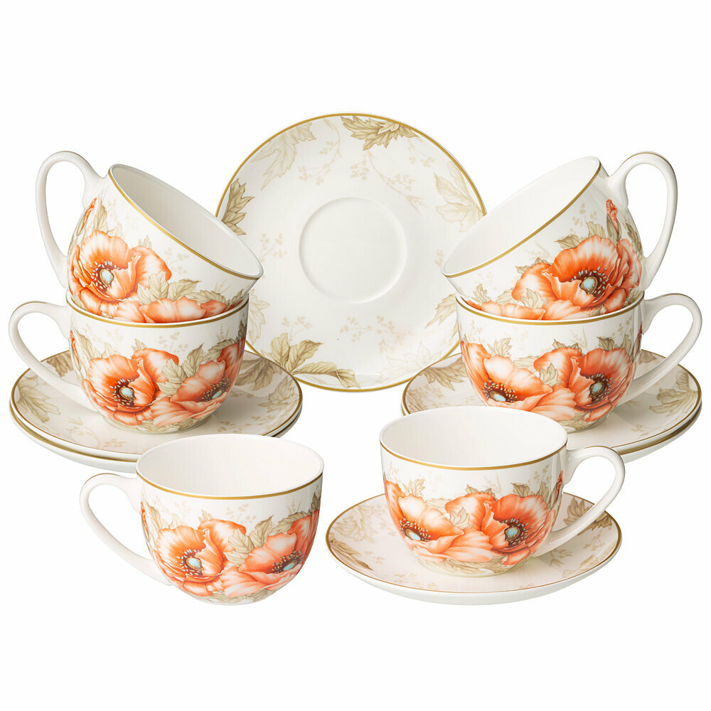 Чайный набор lefard antique на 6 пер. 12 пр. 330 мл KSG-415-2262