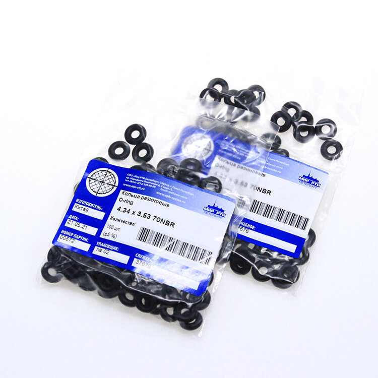 Кольца резиновые уплотнительные (O-ring) 4.34х3.53 70NBR (упаковка 100 шт. ±5%)