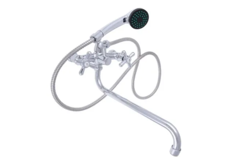 Quartz ECO Н0010 (Klabb KB08-S204), Смеситель для ванны, длинный излив, керамический 1/2, хром