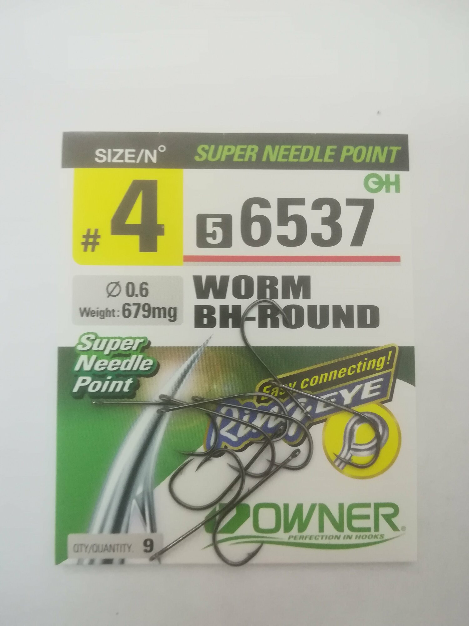 Крючок OWNER worm bh-round 6537 №4