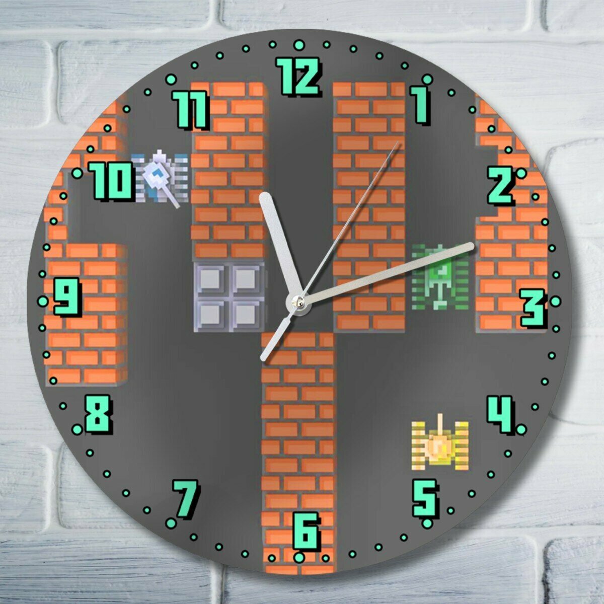 Настенные часы УФ с рисунком Игры Танчики - 2454