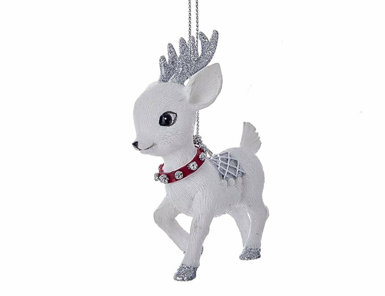 Ёлочная игрушка оленёнок с рожками, полистоун, 7.5 см, Kurts Adler