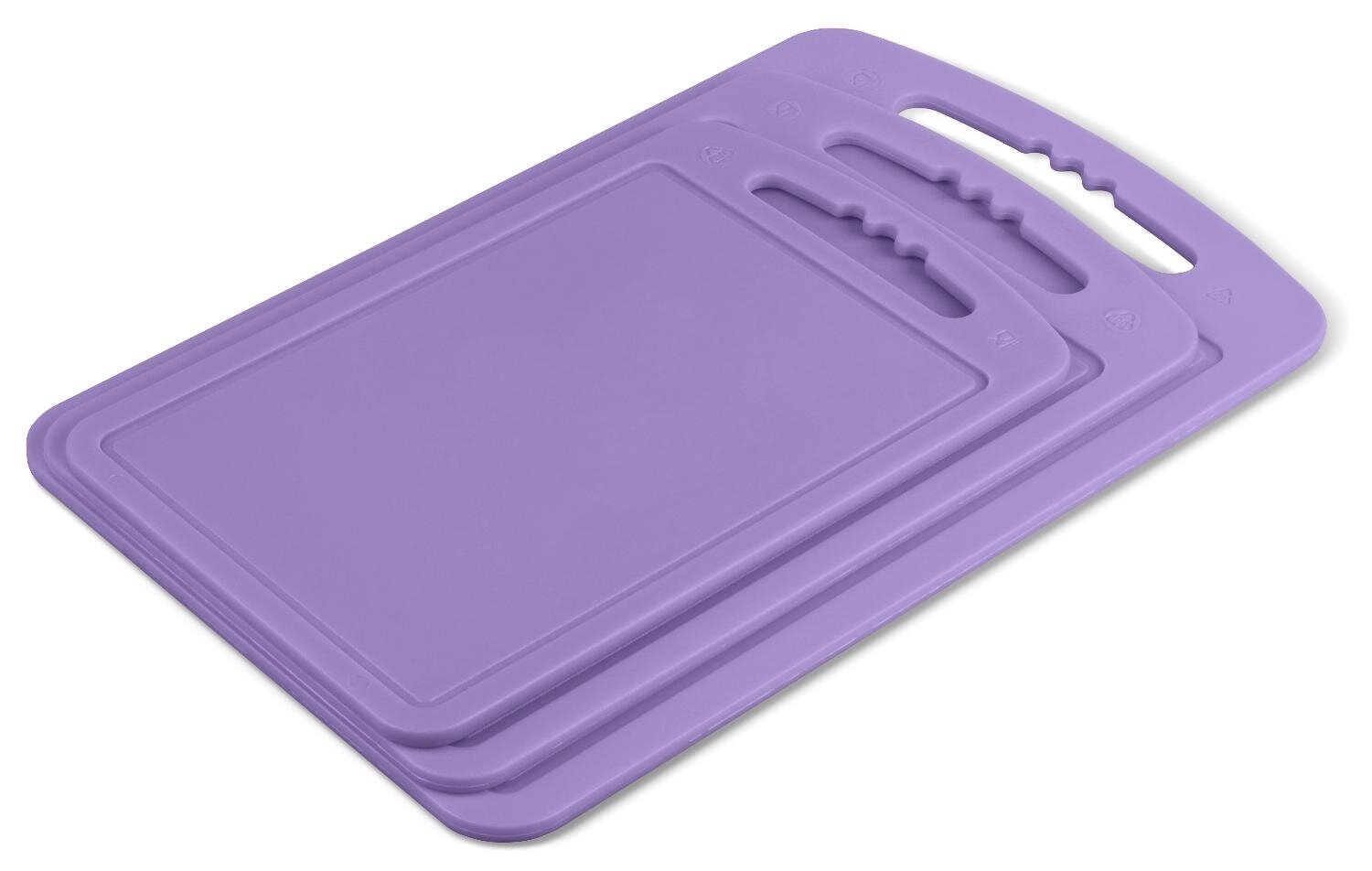 Доска разделочная Martika / Мартика прямоугольной формы с отверстием для подвешивания пластик, набор из 3 штук / аксессуары для кухни