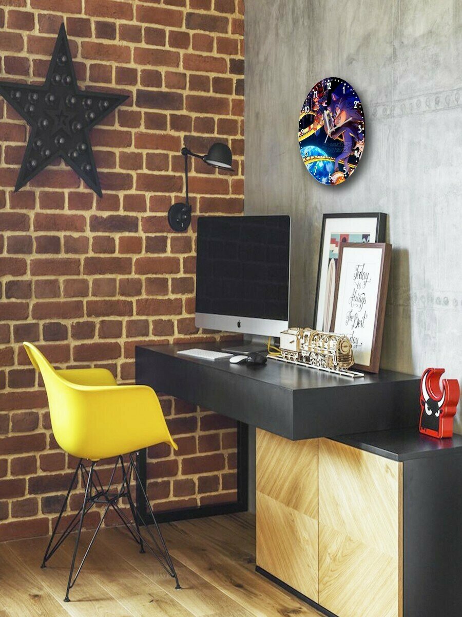 Настенные часы УФ с рисунком игры Sonic The Hedgeh - 3419