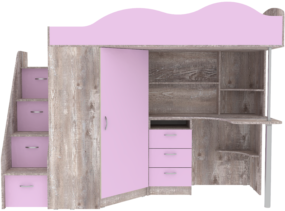 Кровать чердак Пионер Бетон Ирис