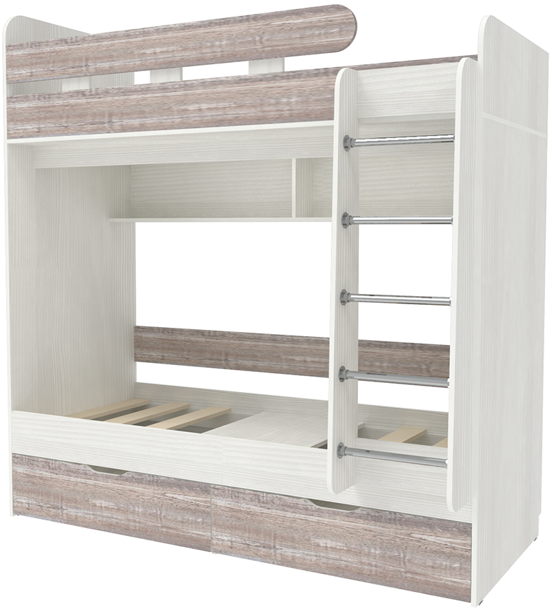 Двухъярусная кровать Юниор 5 80x160 Белое Дерево Бетон