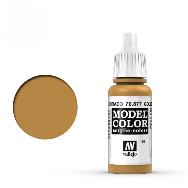 Аксессуар для Warhammer Vallejo Краска Model Color Золотисто-коричневый 877 (Model Color: Gold Brown 70.877)