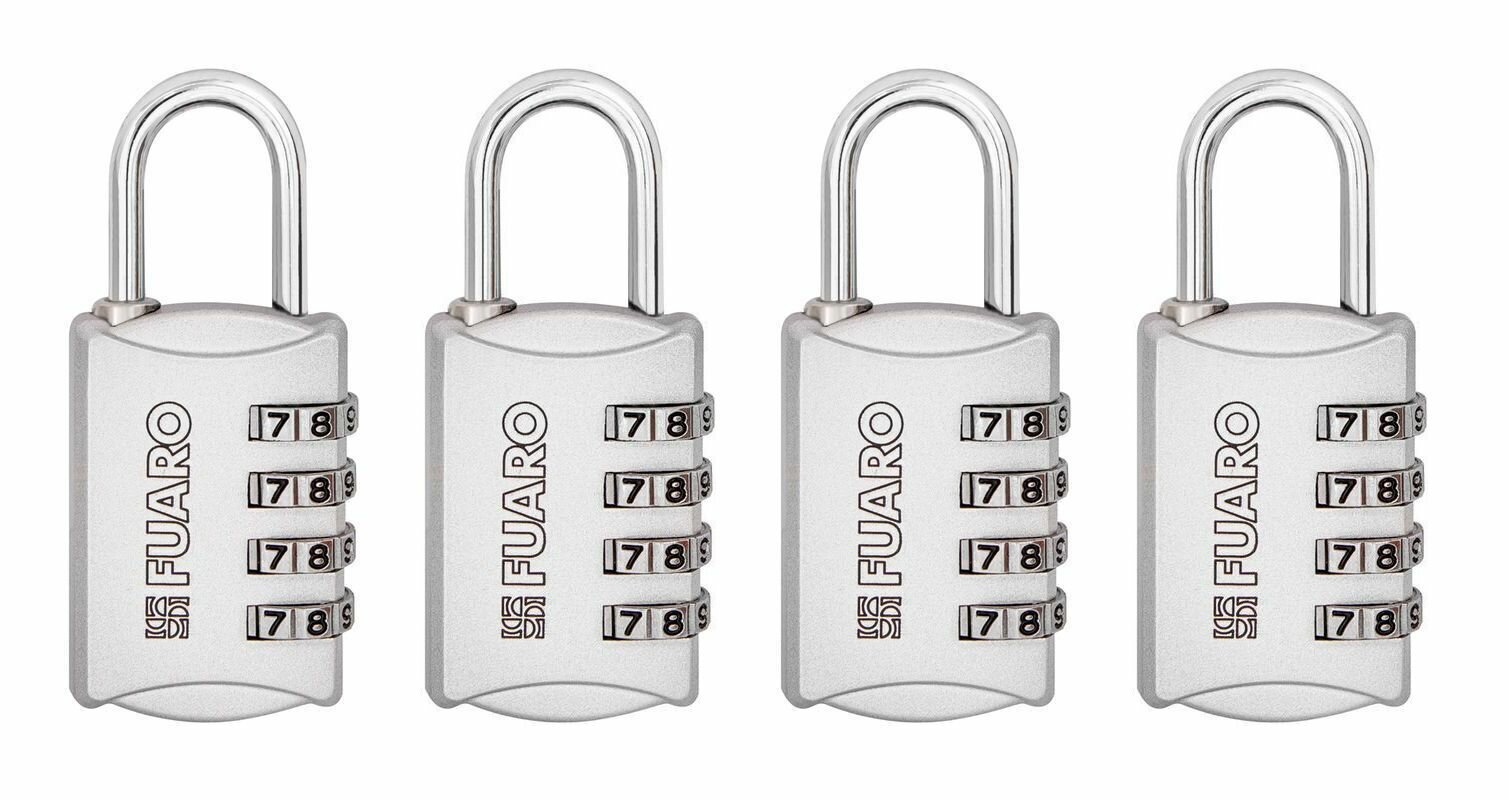 Замок кодовый чемоданный Fuaro PLZ-28-04S CODE блистер (комплект 4 штуки)