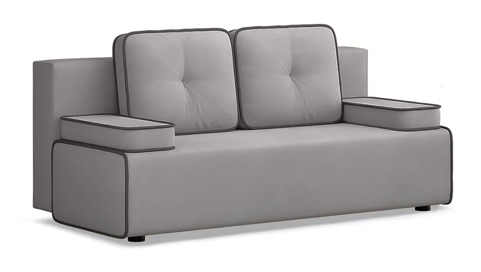 Диван раскладной Аура 8, механизм еврокнижка, в цвете серый (Velutto 11)
