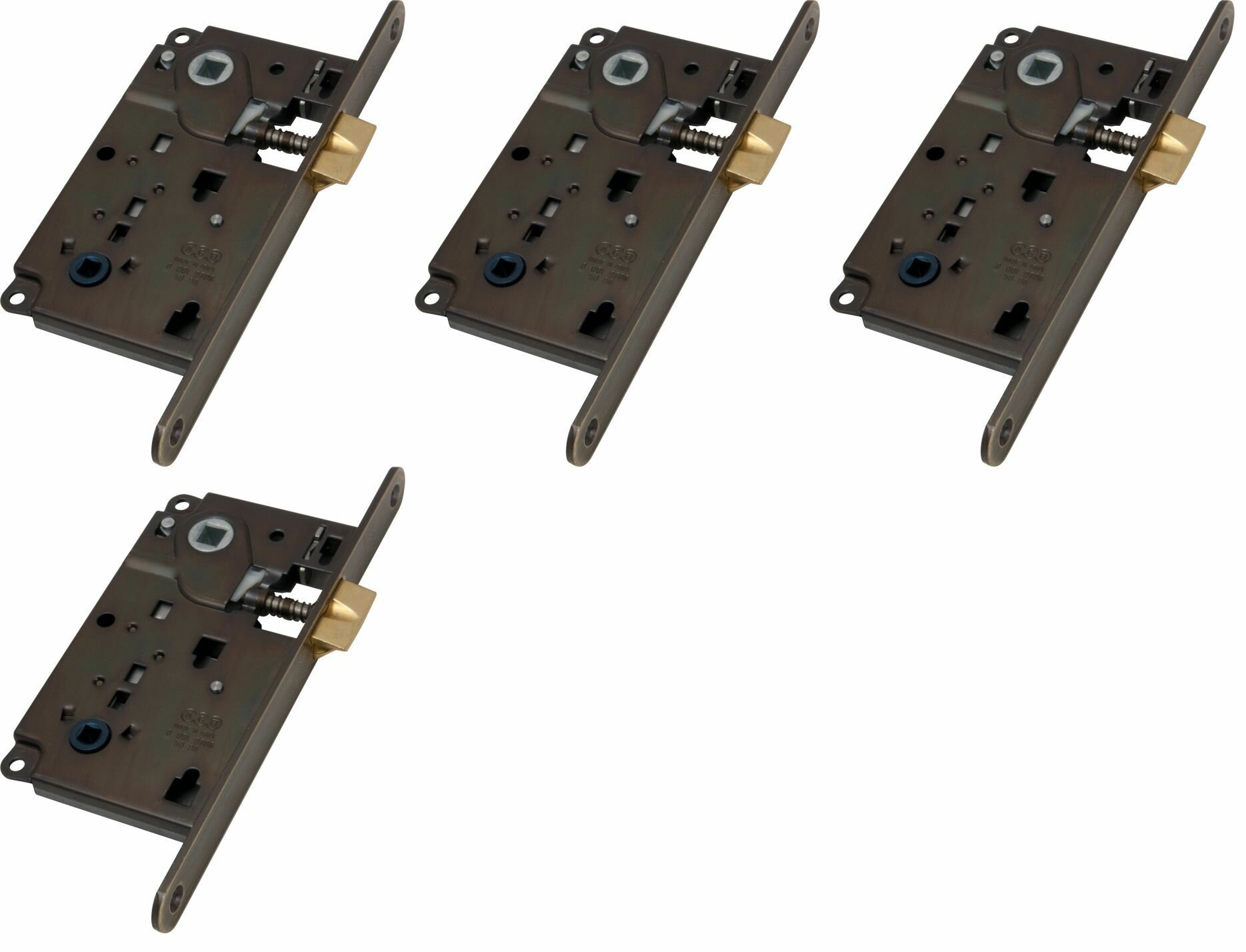 Замок межкомнатный WC защёлка вверху AGB (АГБ) Centro (античная бронза) B01013.50.12 (комплект 4 штуки)