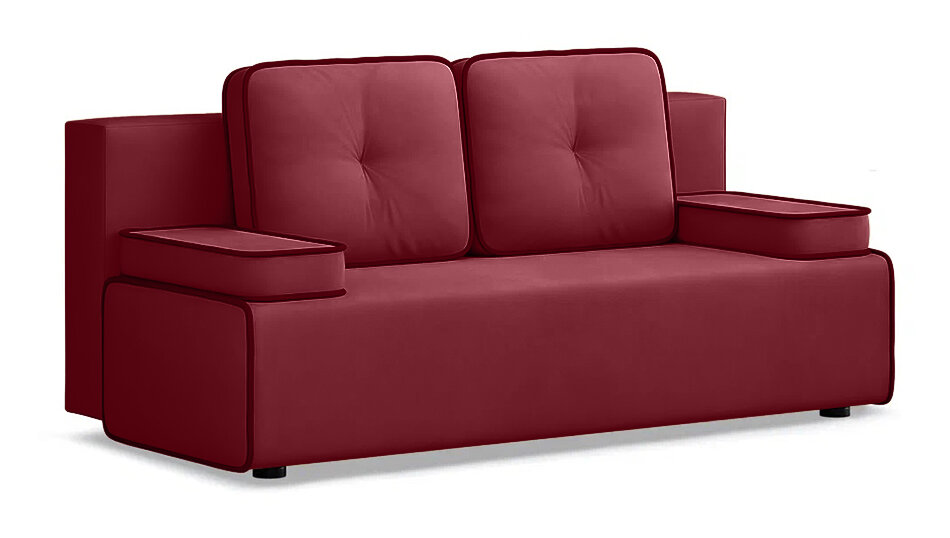 Диван раскладной Аура 8, механизм еврокнижка, в цвете красный (Велутто 29)