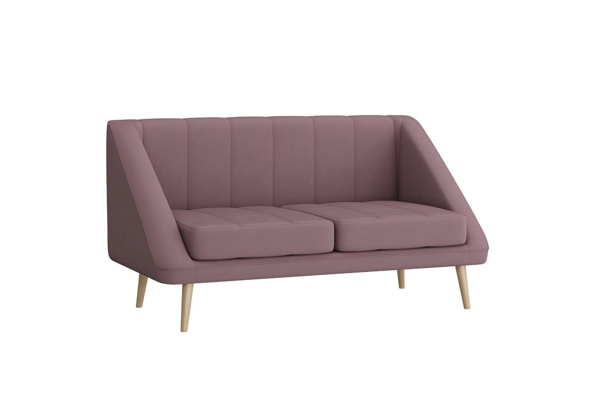 Диван прямой, нераскладной Астрид, в цвете розовый (Вивальди 28) с блоком независимых пружин