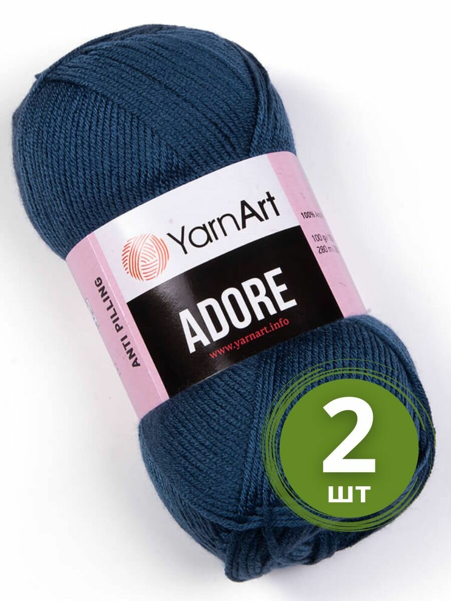 Пряжа YarnArt Adore (Адоре) - 2 мотка 348 т. джинс, 100% акрил антипиллинг, 100 г 280 м