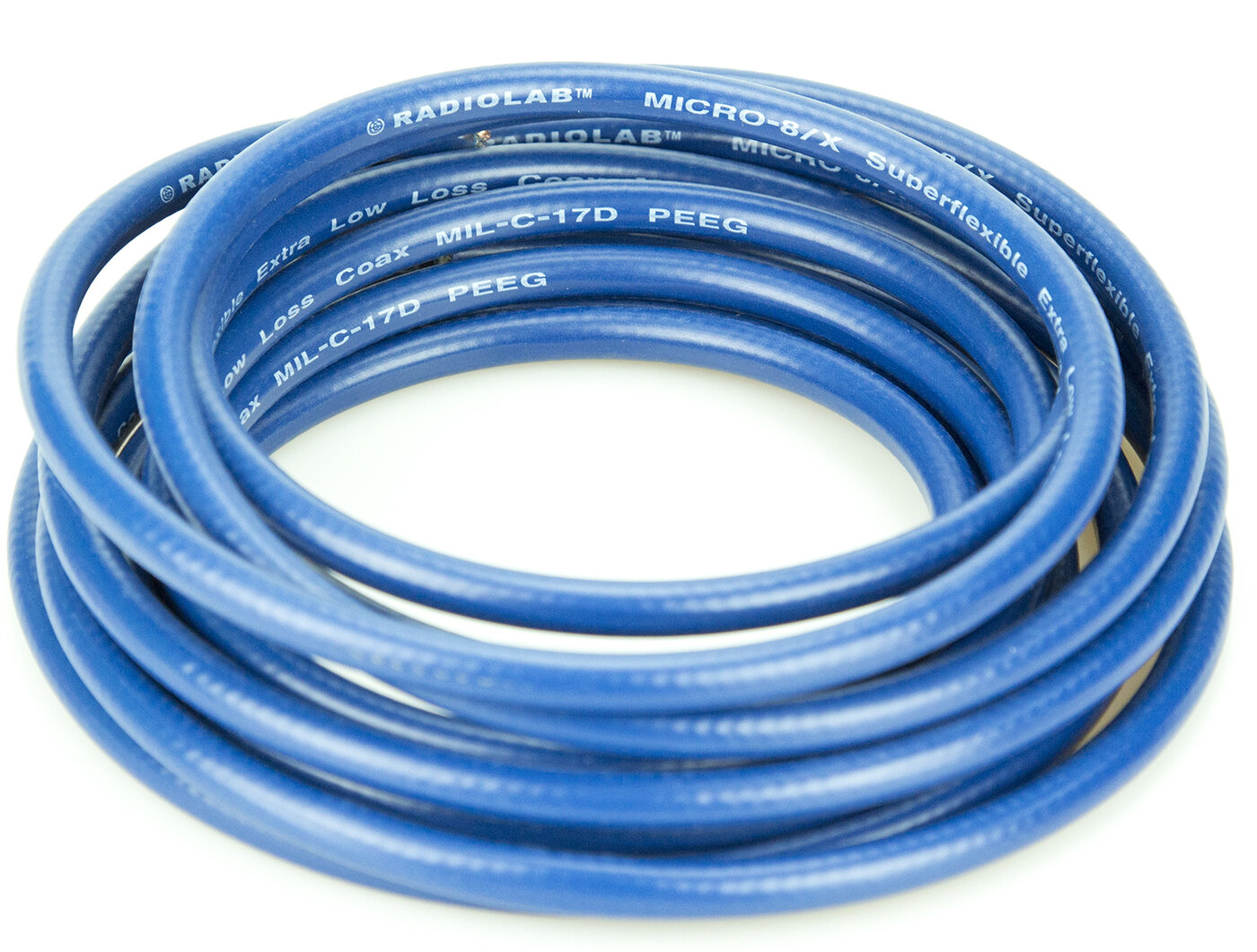 Кабель коаксиальный Radiolab RG-8X (MICRO-8/X), 50 Ом, синий, 100 метров