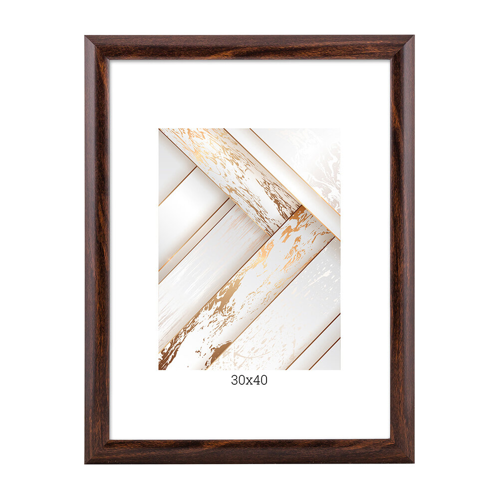 Фоторамка, рамка для фотографии, постера, вышивки, мозаики 30х40 см, woody 2, темно-коричневая GF 5910