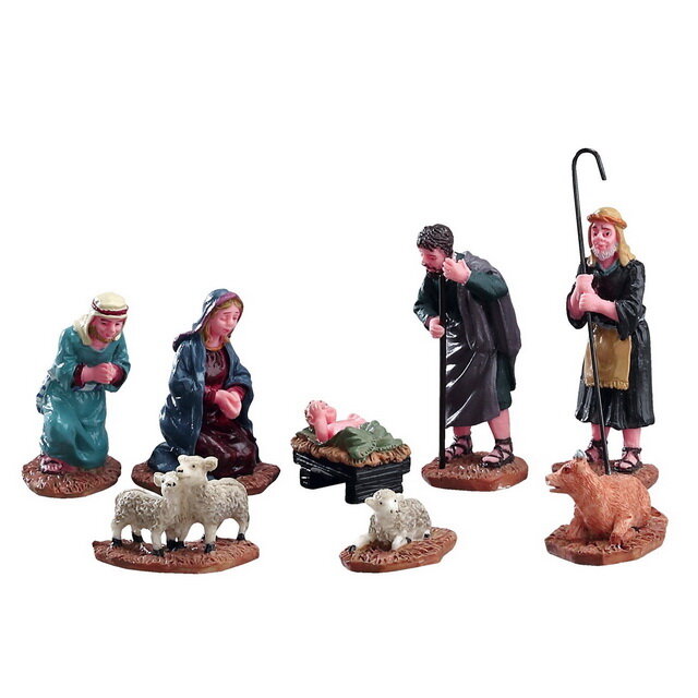 Вертеп с фигурками Поклонение волхвов 2-7 см, 8 шт, Lemax, 92351-lemax