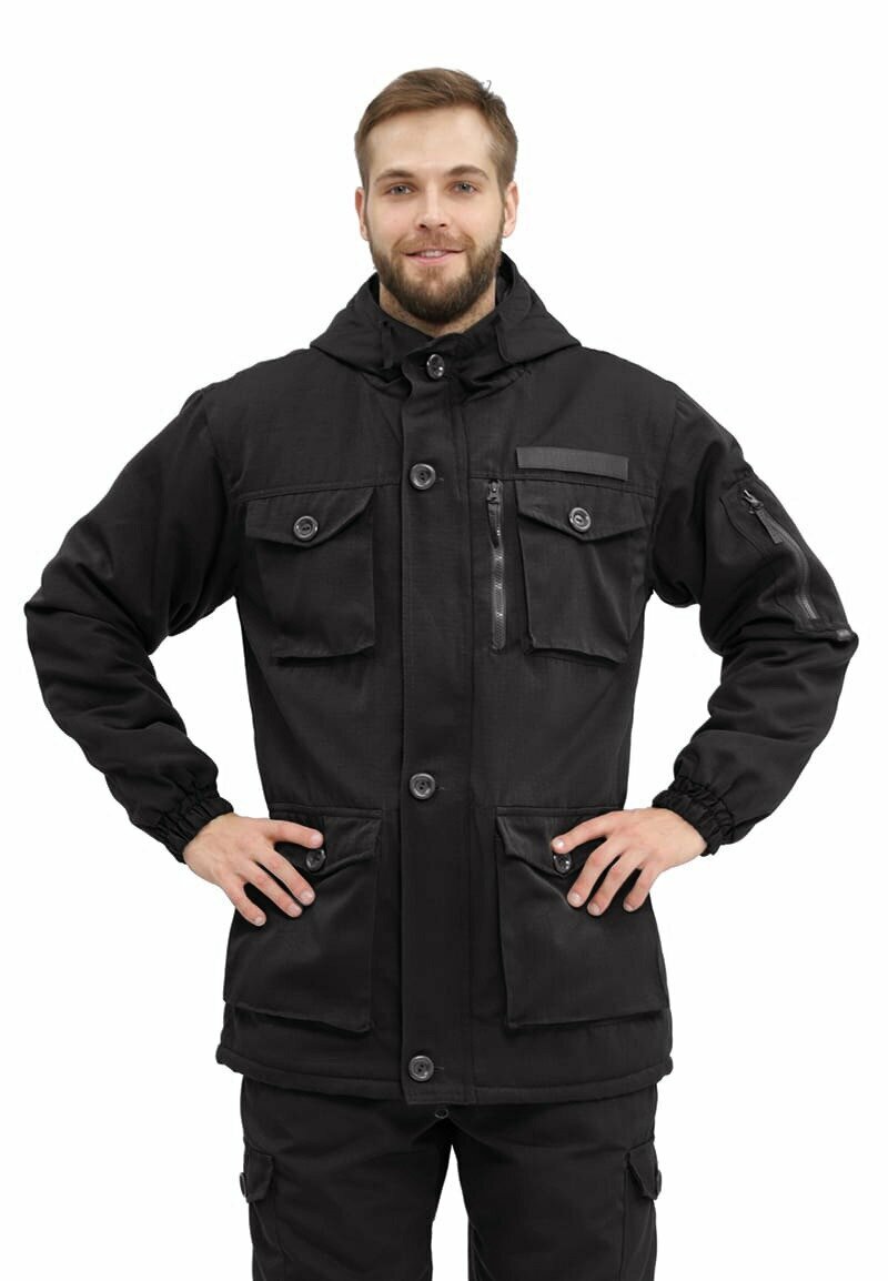 Костюм демисезонный "сумрак-весна/ОСЕНЬ" куртка/брюки цвет: "Черный", ткань: Твил рип-Стоп, 48-50, 182-188