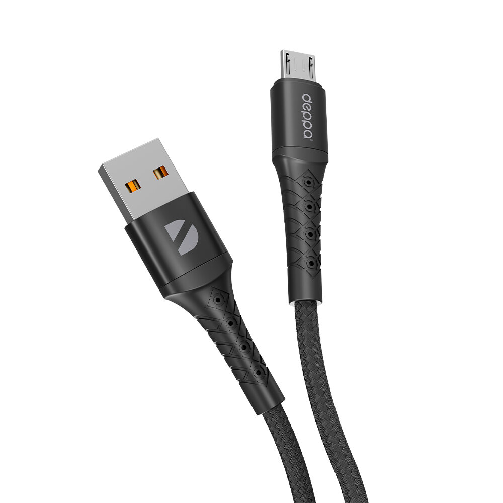Кабель для телефона Armor USB – micro-USB, 1 м, черный, Deppa 72515-OZ/ Без заводской упаковки