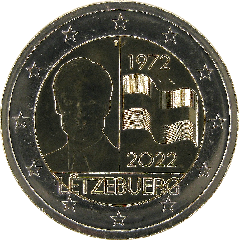 Люксембург 2 евро 2022 / 50 лет флагу Люксембурга