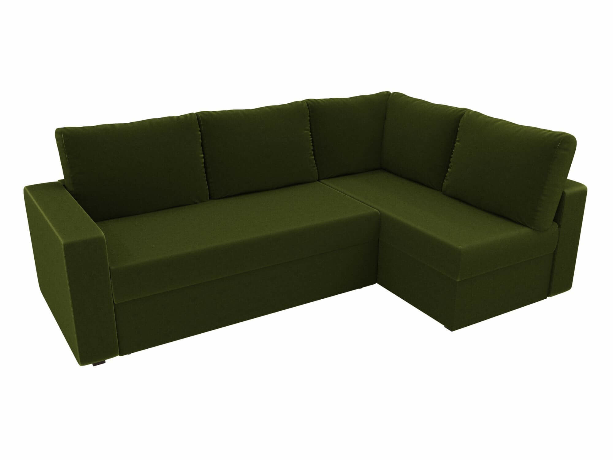 Artum Угловой диван Оливер микровельвет зеленый правый