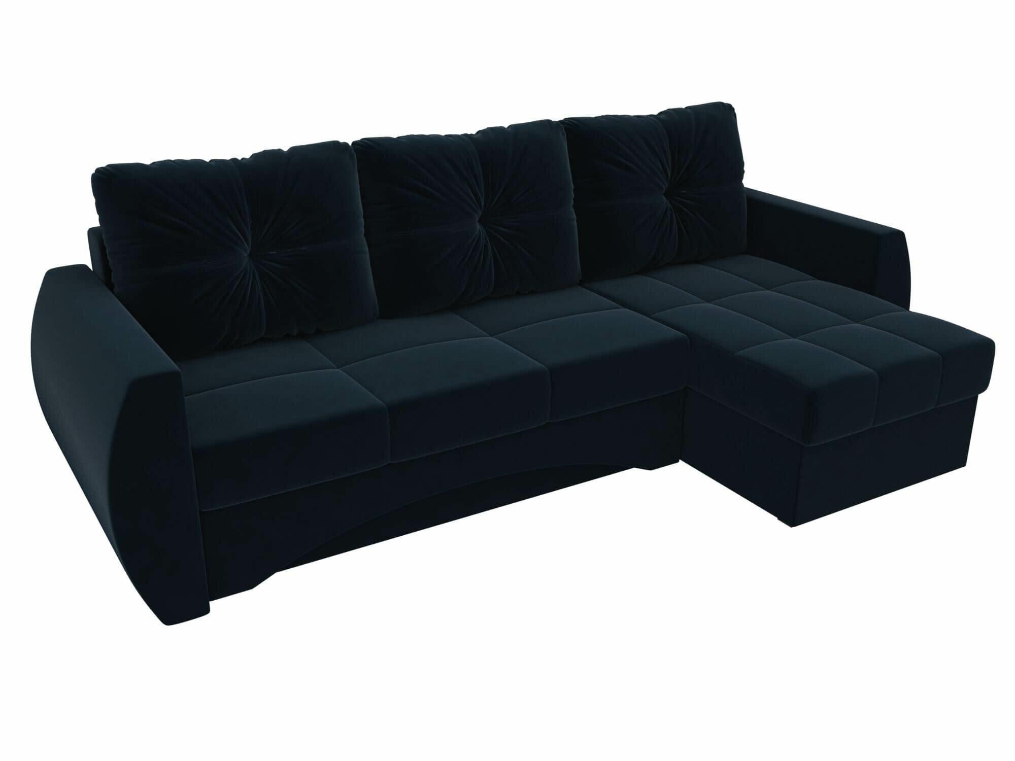 Artum Угловой диван Сатурн велюр синий правый