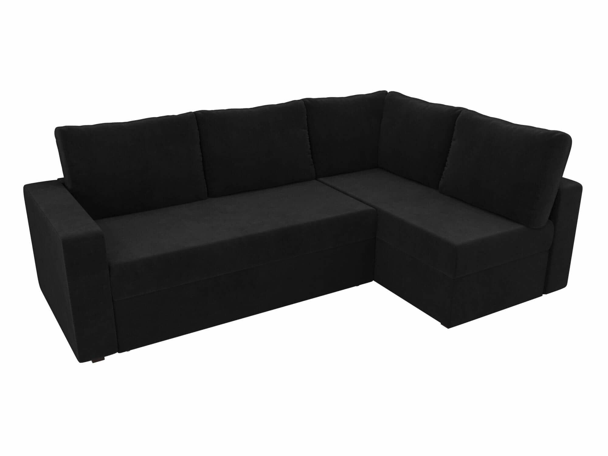 Artum Угловой диван Оливер велюр черный правый