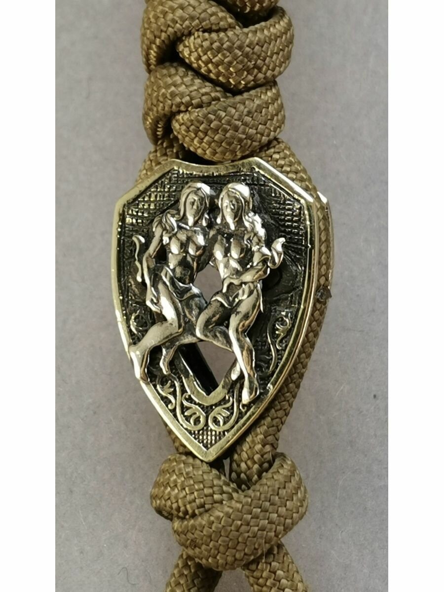 Вставка на паракорд бронзовая Близнецы Шарм щит Аксессуар на браслет брелок Состаренный Винтажный