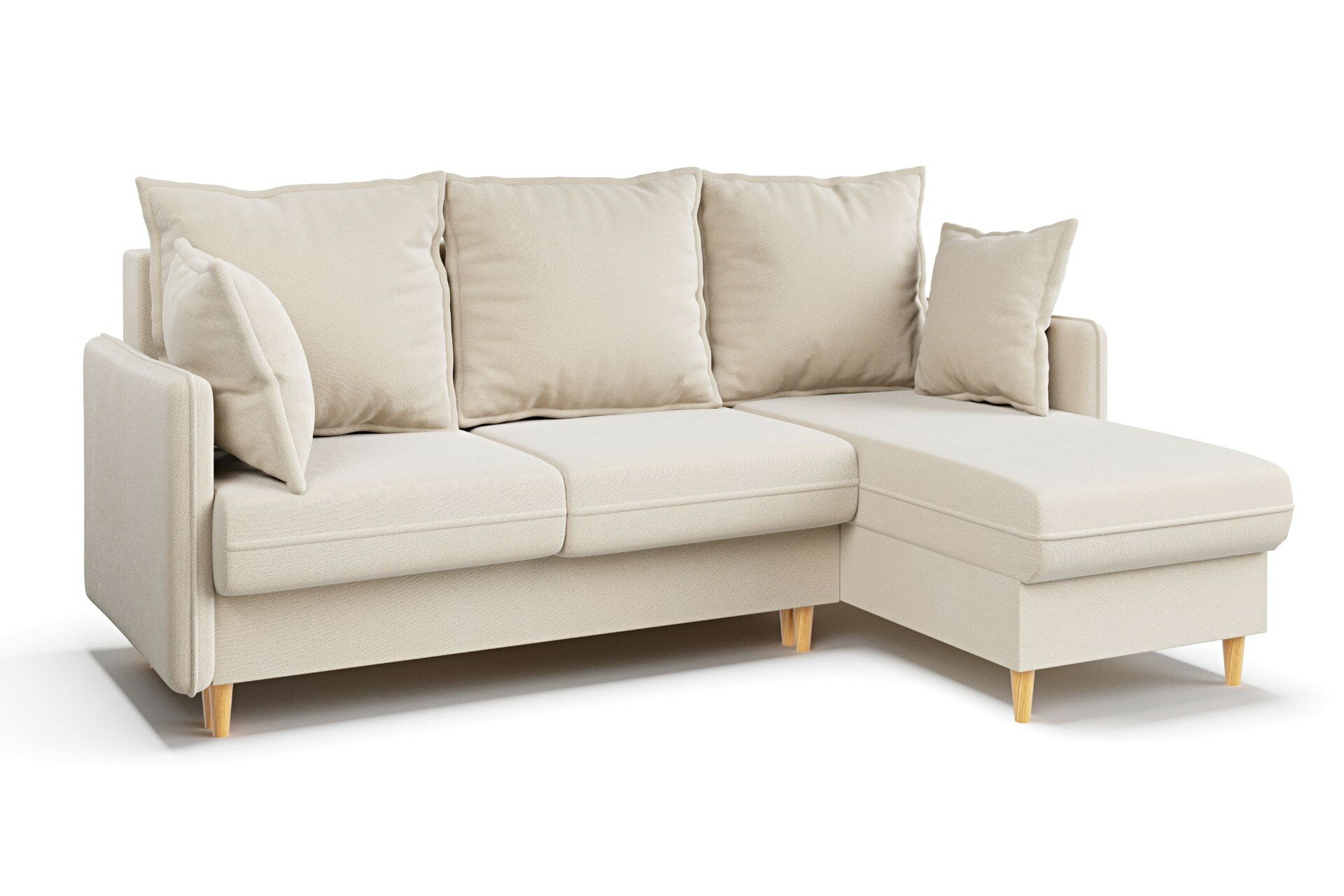 Диван угловой раскладной еврокнижка Цезарь, в цвете бежевый (Vivaldi 2)