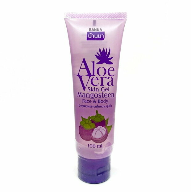 Натуральный гель алоэ вера с экстрактом мангостина для лица и тела Banna Aloe Vera Skin Gel Mangosteen 100 мл.