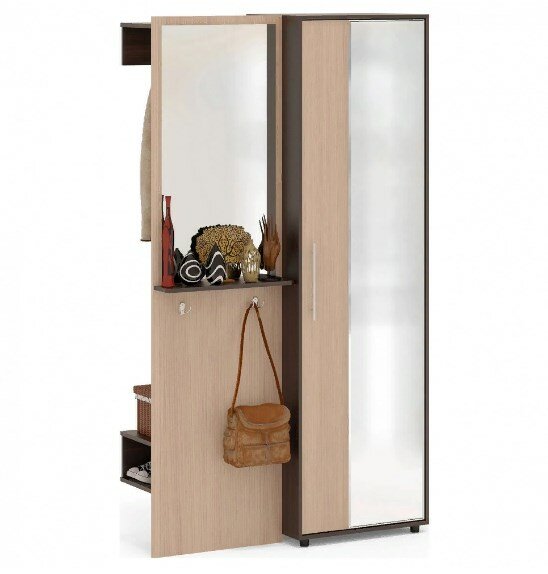 Прихожая Велада, МФ-Купе, размер 120х42.9х208.7 см, цвет Венге/Дуб молочный