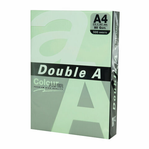 Бумага цветная DOUBLE A, А4, 80 г/м2, 500 л, пастель, светло-зеленая