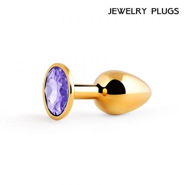 Металлическая анальная пробка Jewelry Plug Small Gold 7 х 2,8 см GS-15