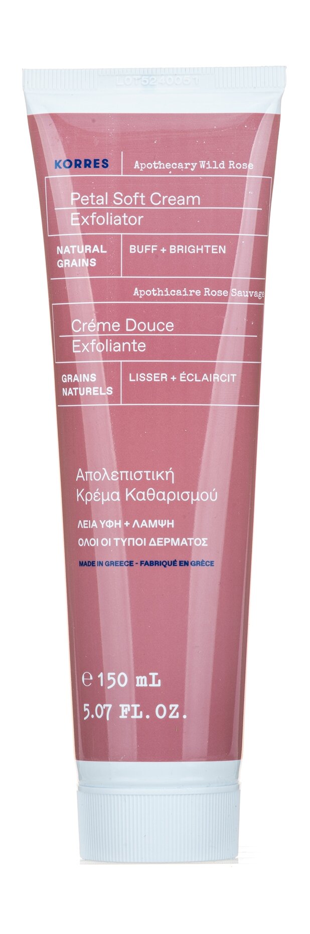 KORRES Эксфолиант мягкий для лица с экстрактом дикой розы, 150 мл