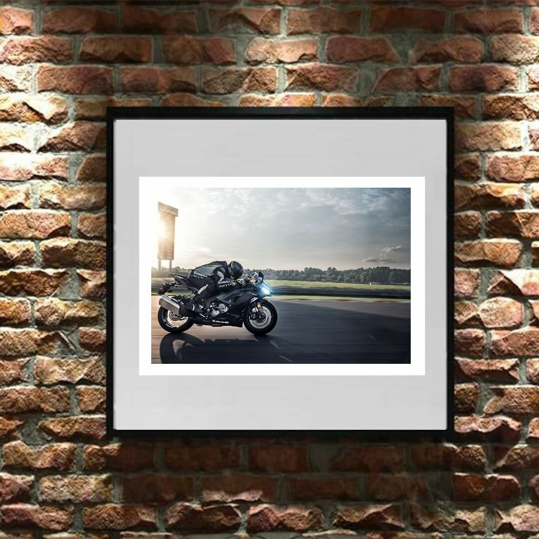 Плакат "kawasaki ninja zx 6r" от Cool Eshe из коллекции "Мотоциклы", плакат А4