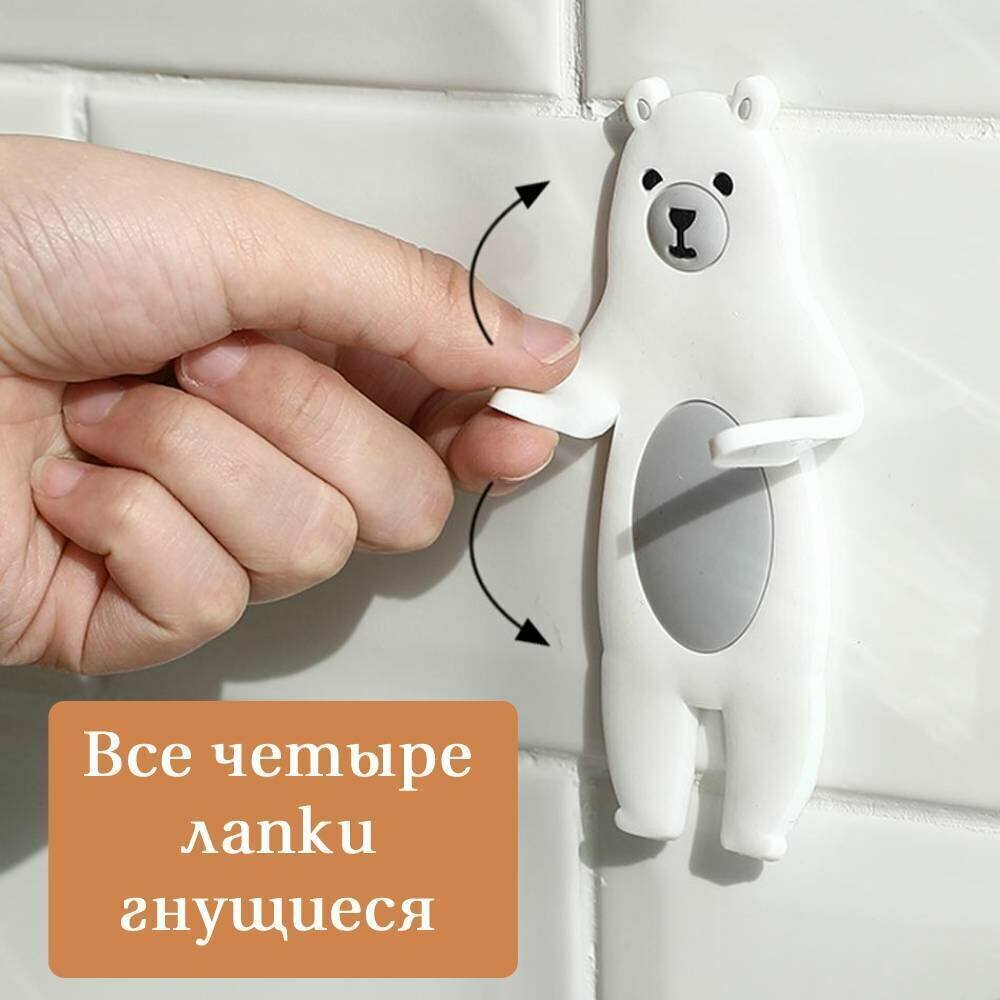 Набор настенных самоклеящихся многоразовых гнущихся крючков корова, зебра, волк, медведь для ванной, для кухни, для полотенец